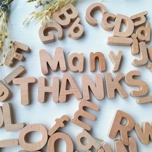 Lowercase Letters Wood, Solid Wood Letters, Homeschool, English ...
