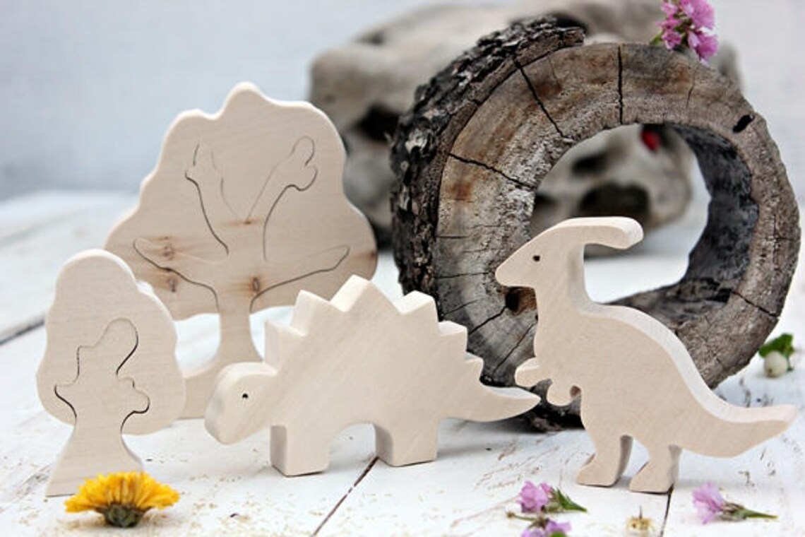 Wooden toys Wooden Dinosaurs Wooden game Waldorf wooden | Etsy