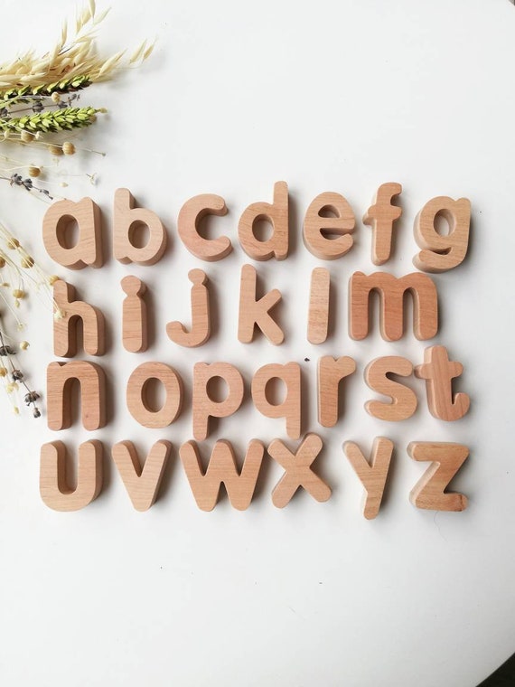 Lowercase Letters Wood Solid Wood Letters Homeschool - Etsy