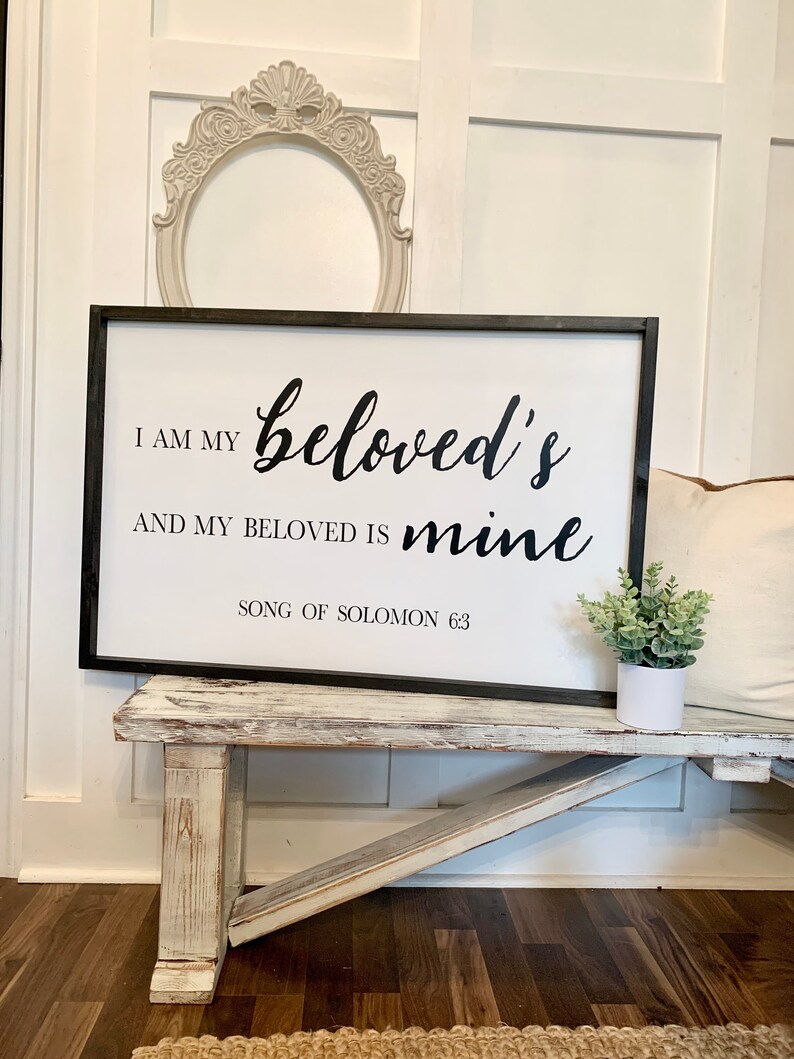 I Am My Beloveds and My Beloved is Mine Sign - Etsy