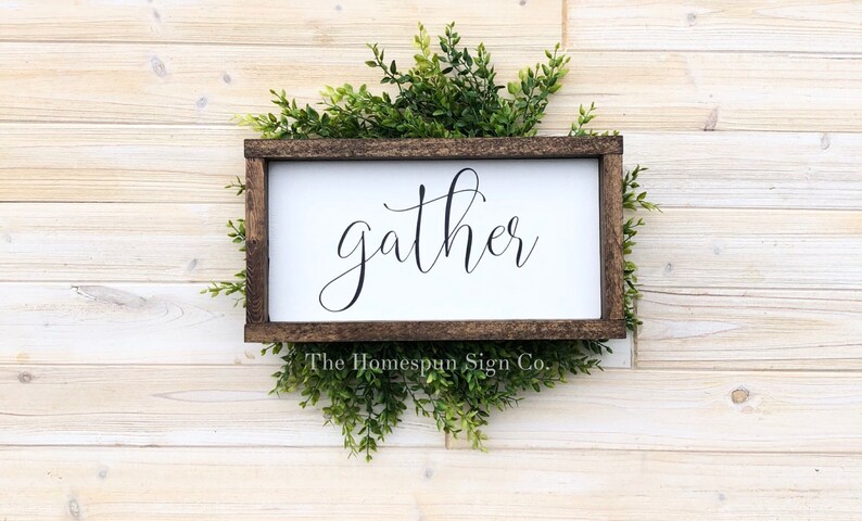 Rectangle Farmhouse Style Gather Sign That Would Look Amazing | Etsy
