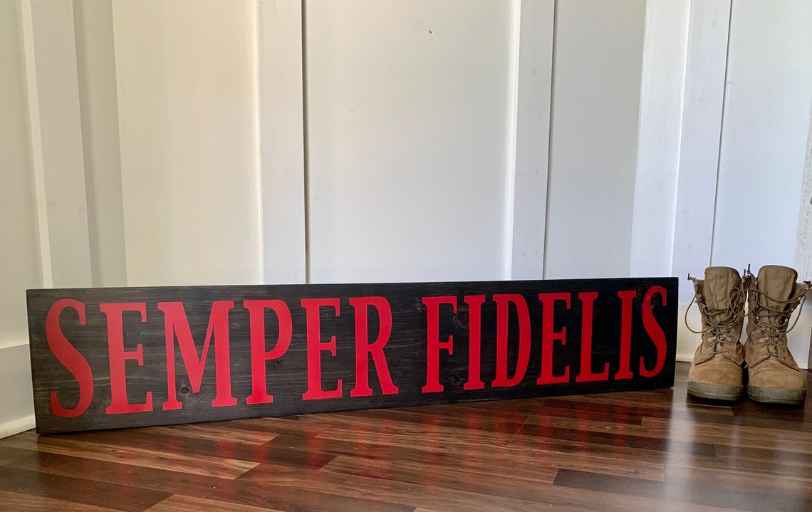 Semper Fidelis USMC Wooden Military Sign - Etsy