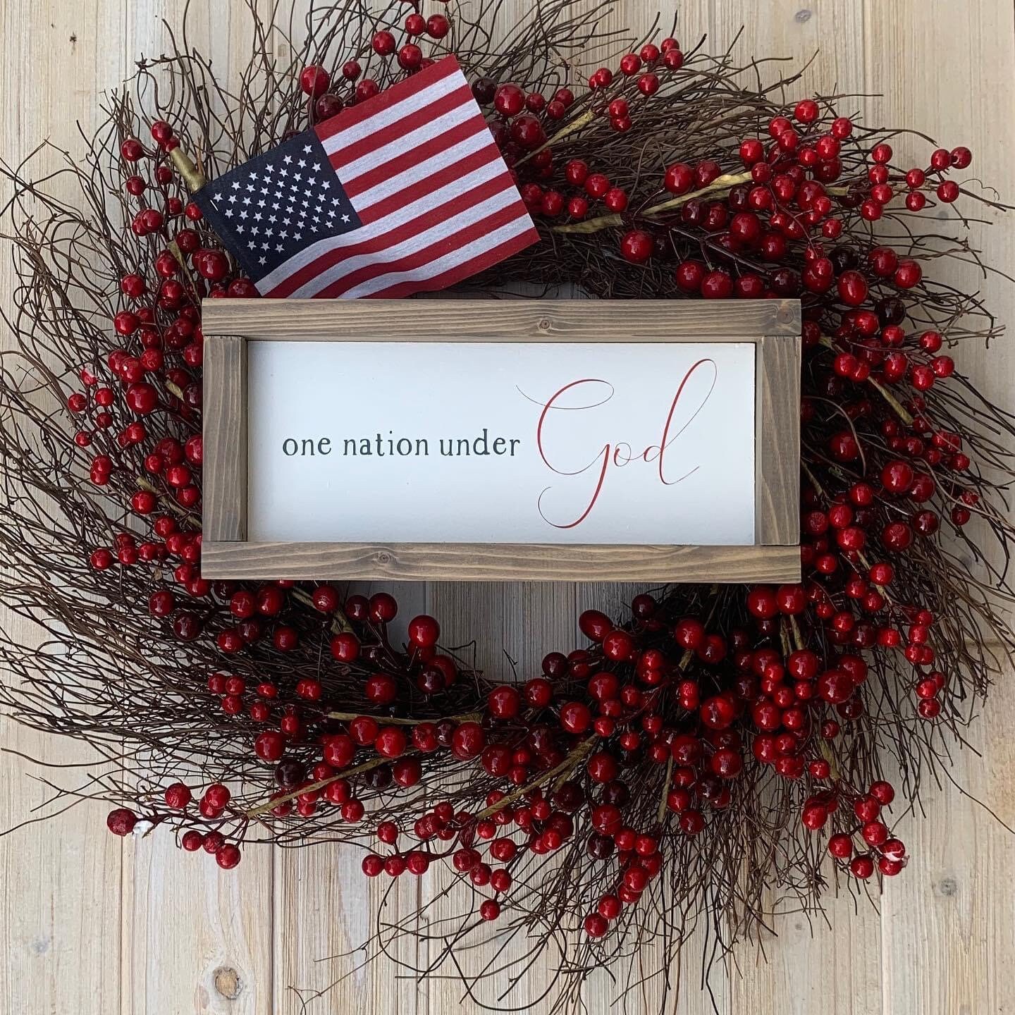 One Nation Under God Patriotic Framed Wooden Sign - Etsy