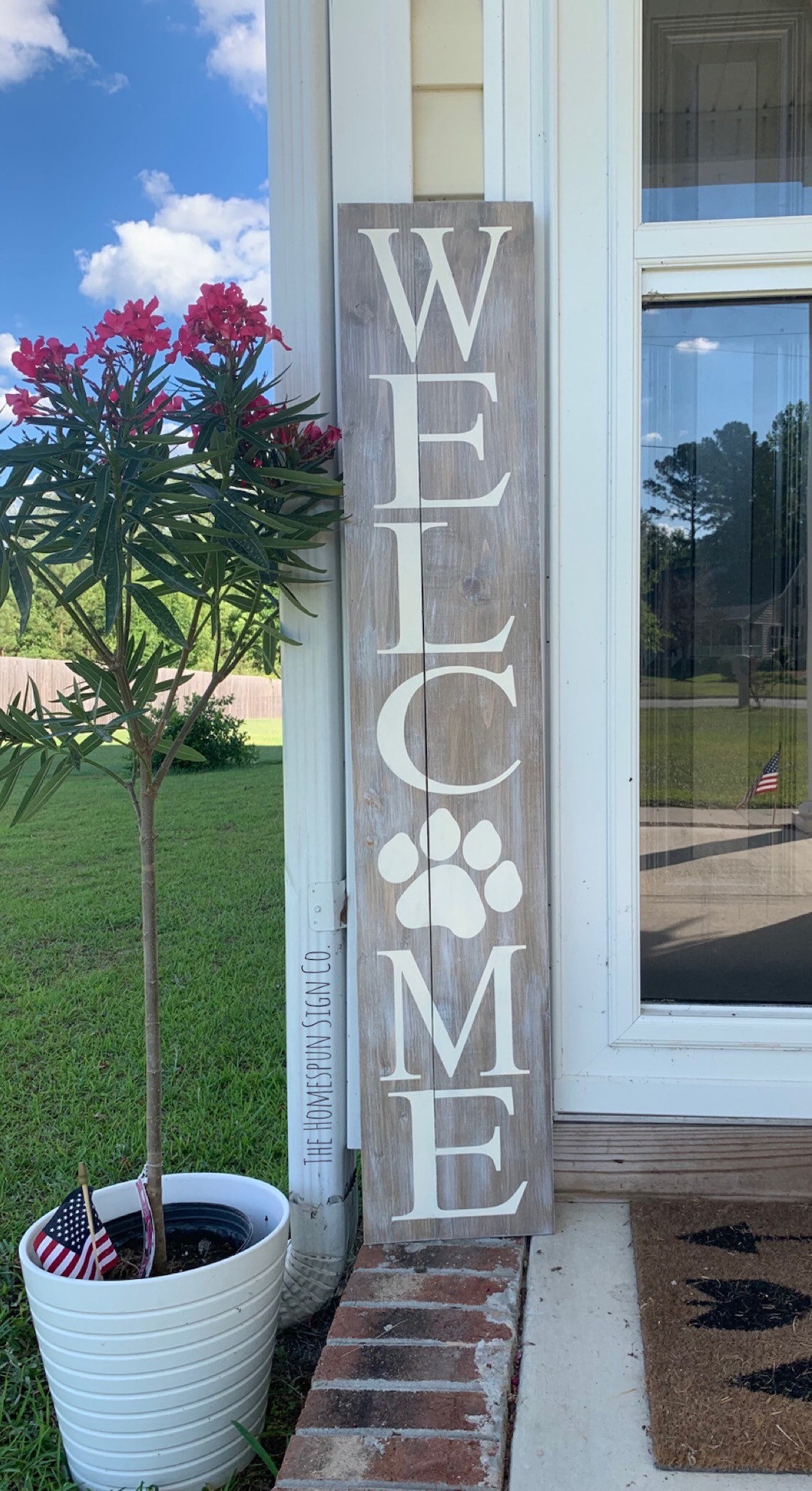 Large Pallet Style Welcome Sign With Paw Print / Perfect Gift for a Pet ...