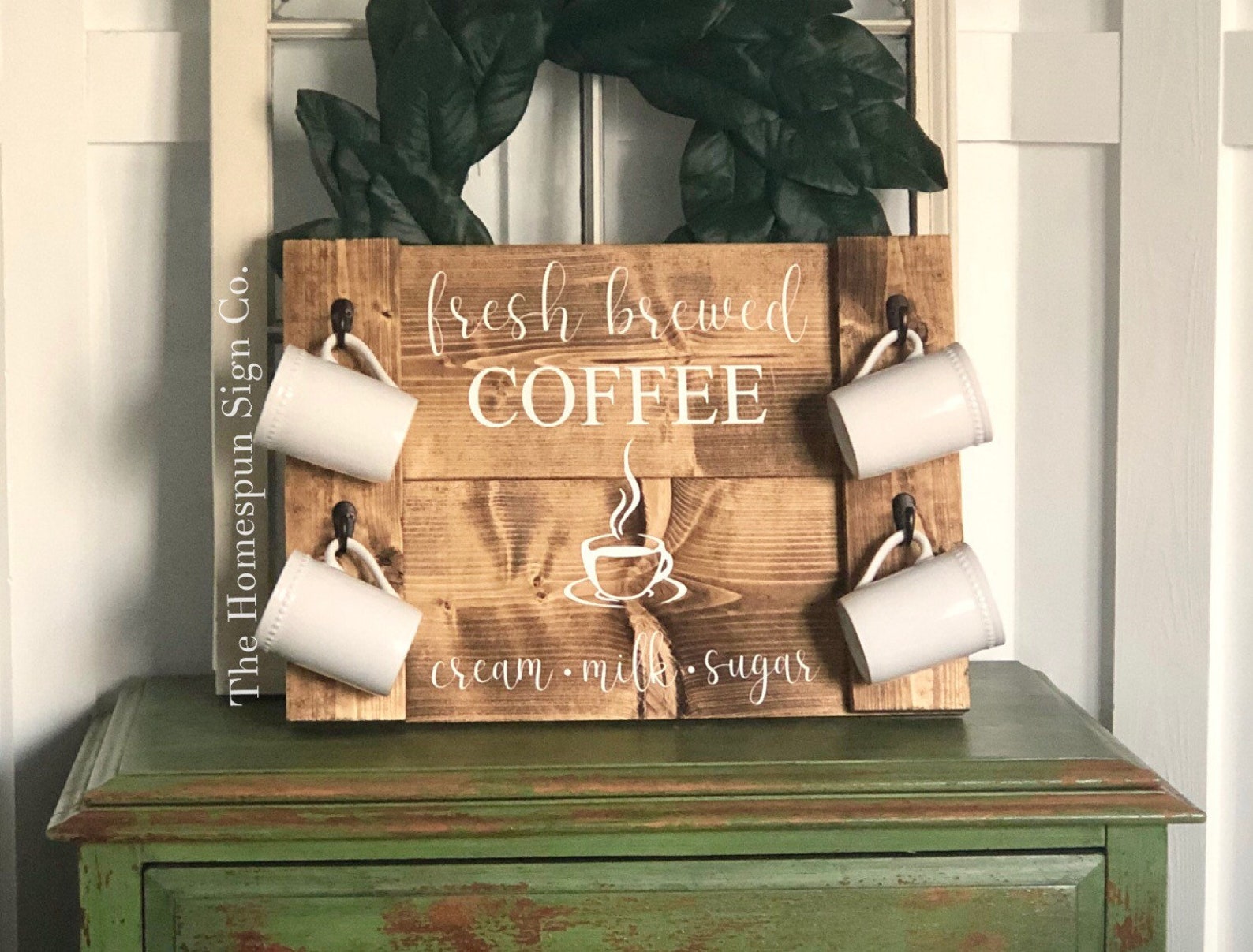 Fresh Brewed Coffee Sign Farmhouse Style Pallet Style | Etsy