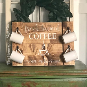 Fresh Brewed Coffee Sign | Farmhouse Style | Pallet Style Coffee Sign ...