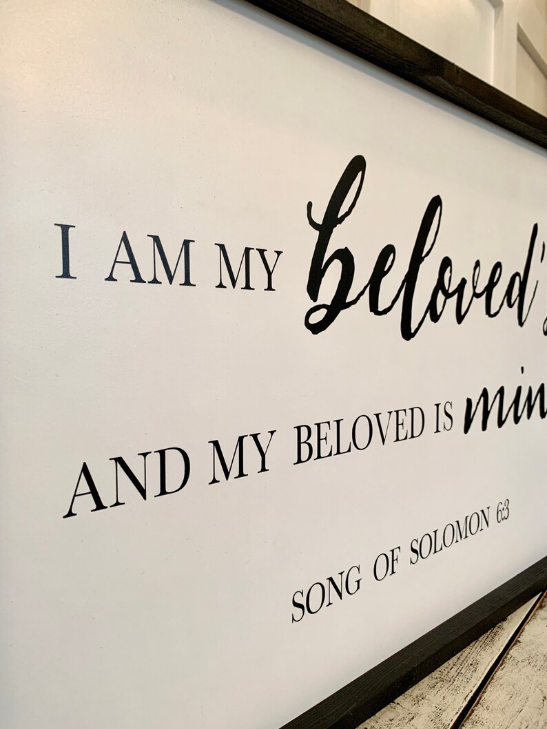 I Am My Beloveds and My Beloved is Mine Sign - Etsy
