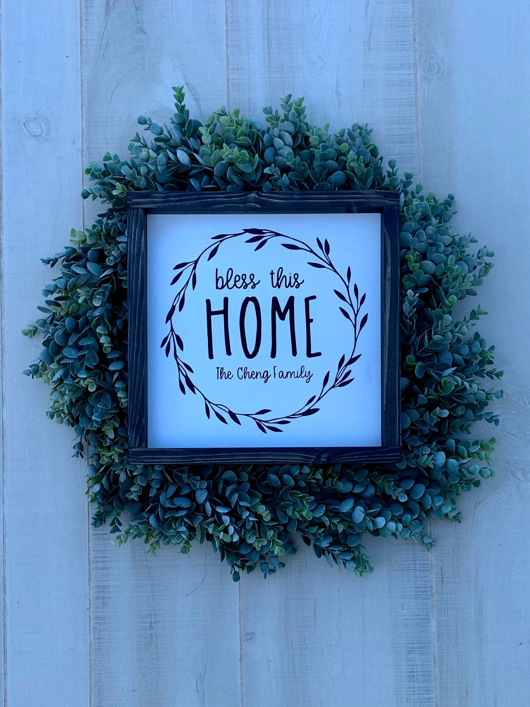 Farmhouse Style Square 12'x12' Bless This Home Sign - Etsy