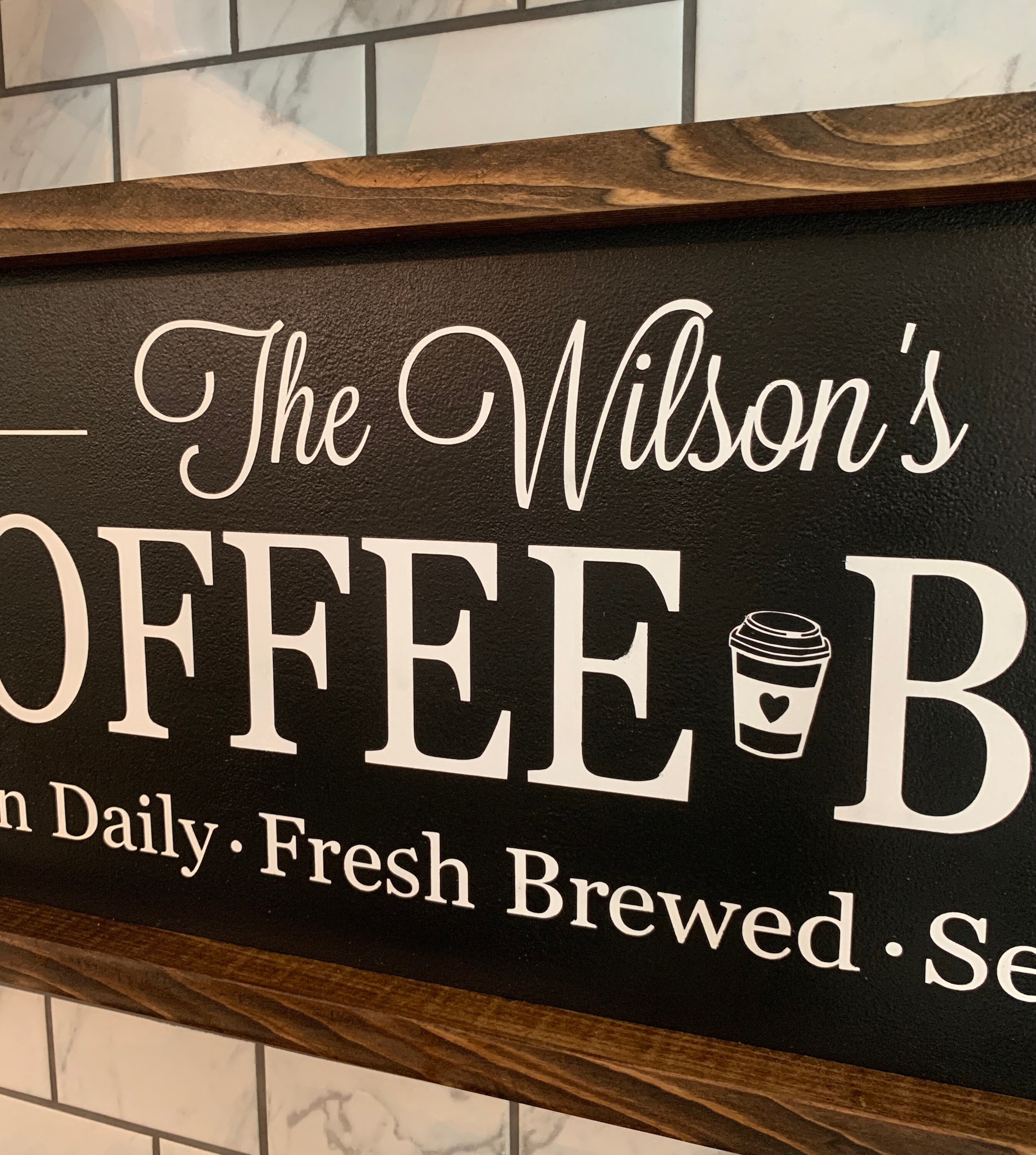 Coffee Bar Sign With Last Name Personalization - Etsy