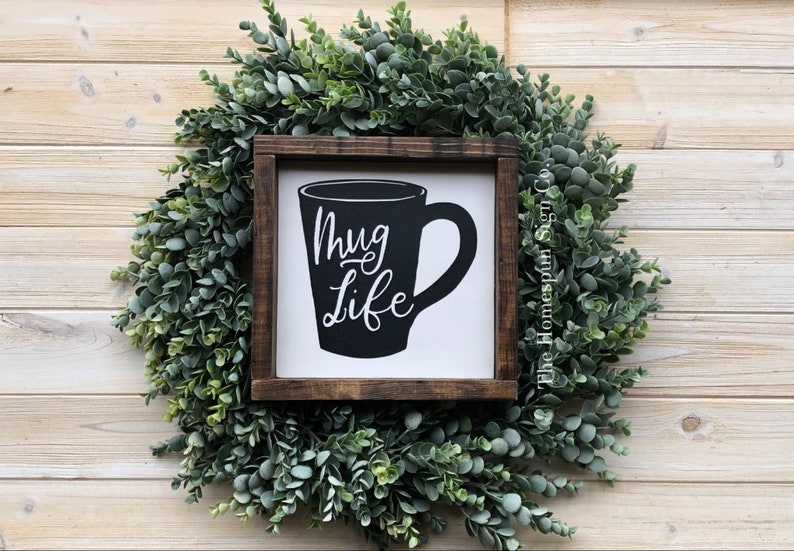 Mug Life Coffee Cup Sign for Coffee Station or Coffee Lover - Etsy
