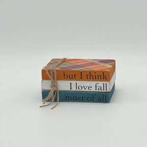 Fall Book Stack for Home Decor, Mini Book Bundle, Faux Books, Tiered ...