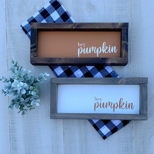 Hey Pumpkin Small Wooden Fall Sign Farmhouse Style Autumn - Etsy