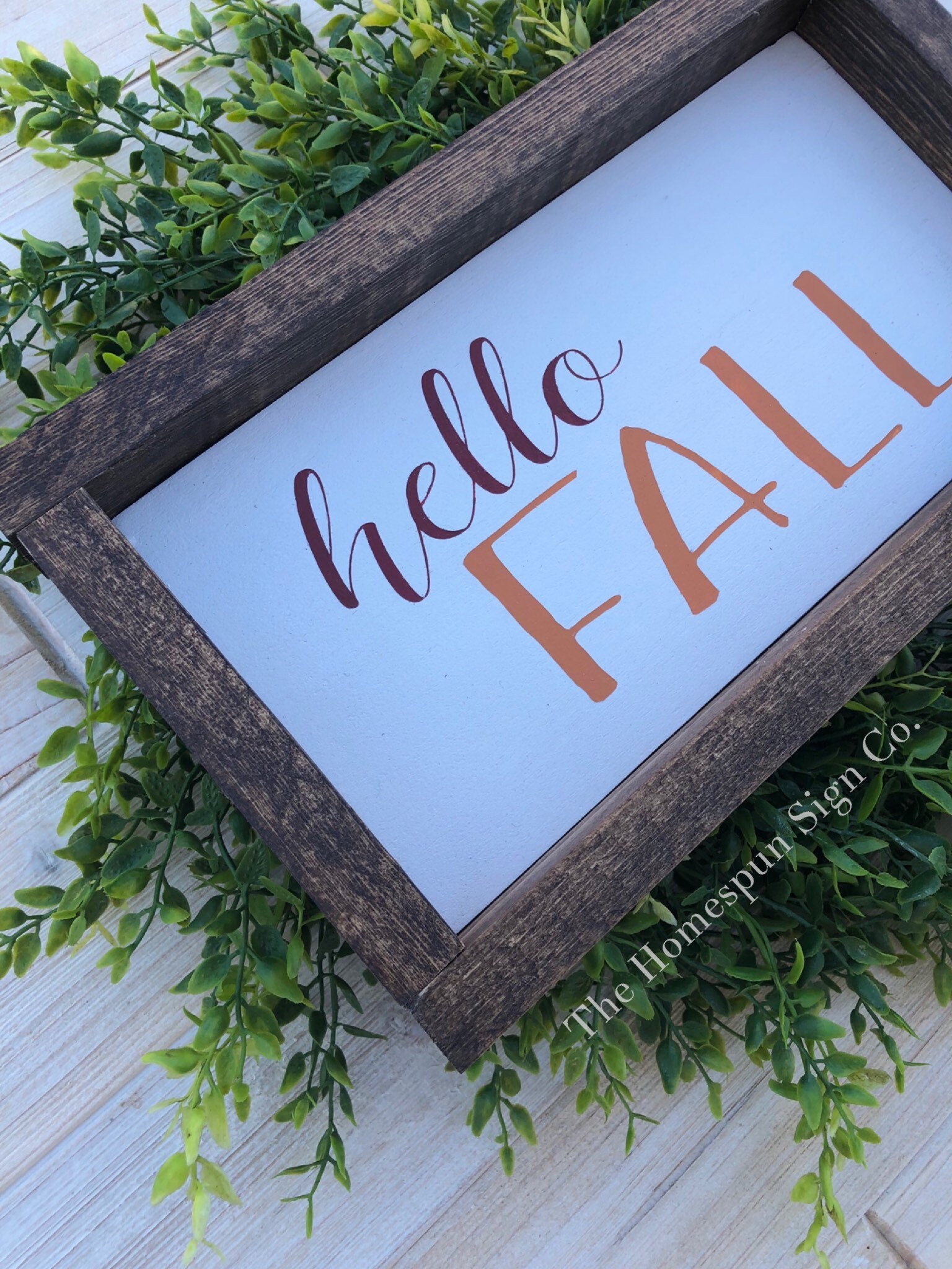Hello Fall Sign Farmhouse Style Framed Wooden Fall Decor - Etsy