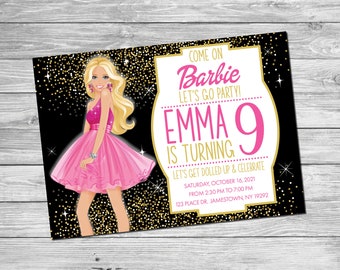 Black Barbie Party Invitation | Etsy