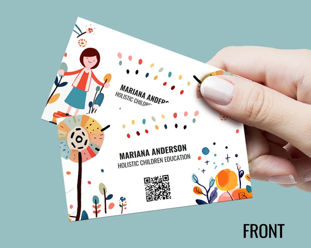 Editable Teacher Business Card Template Minimalistic & Cute - Etsy