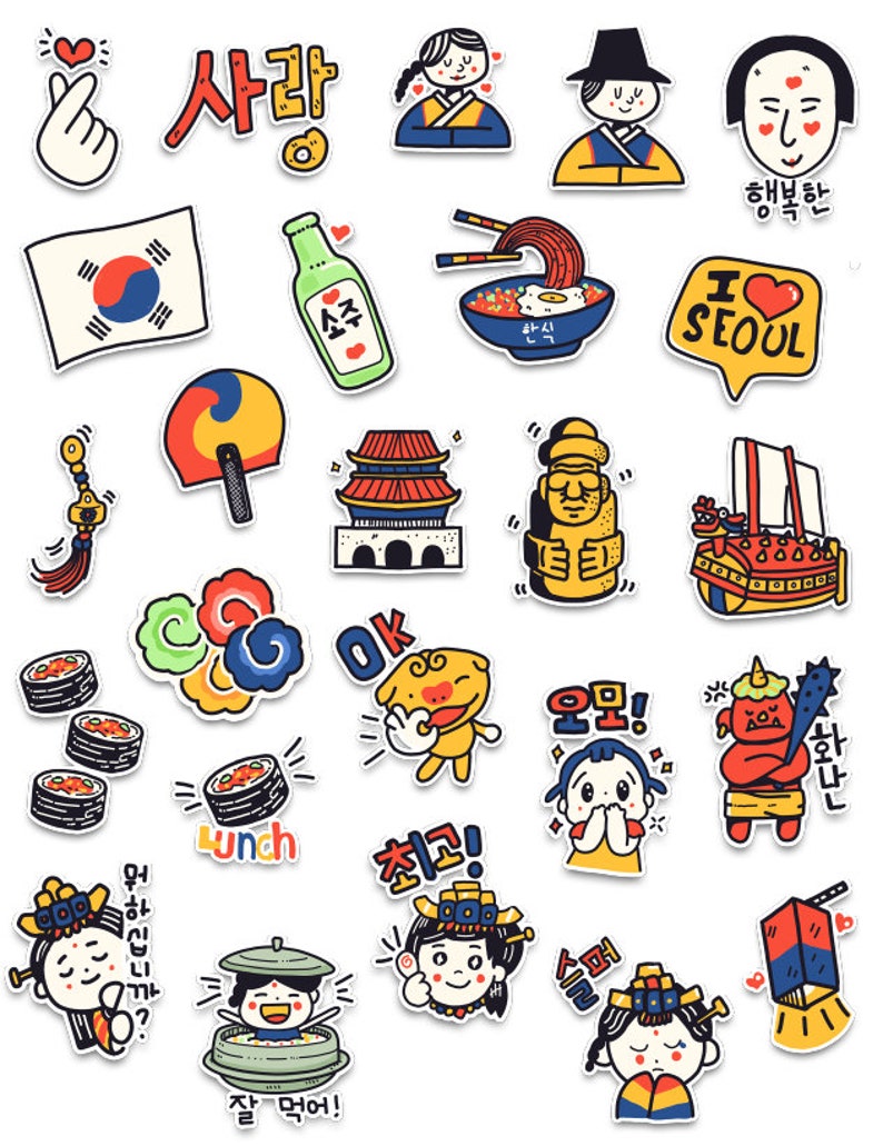 25 Unique Handmade Cute Korean Digital Stickers Kawaii Journal Stickers ...