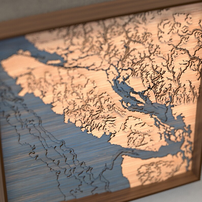 3D Laser Cut Topographic Map of Vancouver Island | Etsy