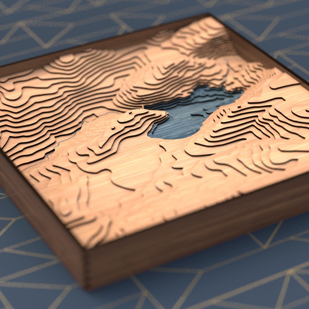 3D Laser Cut Topographic Map of Whistler Pinecrest Lake | Etsy