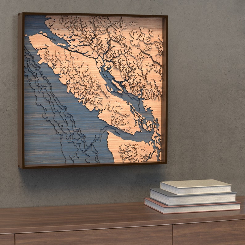 3D Laser Cut Topographic Map of Vancouver Island | Etsy