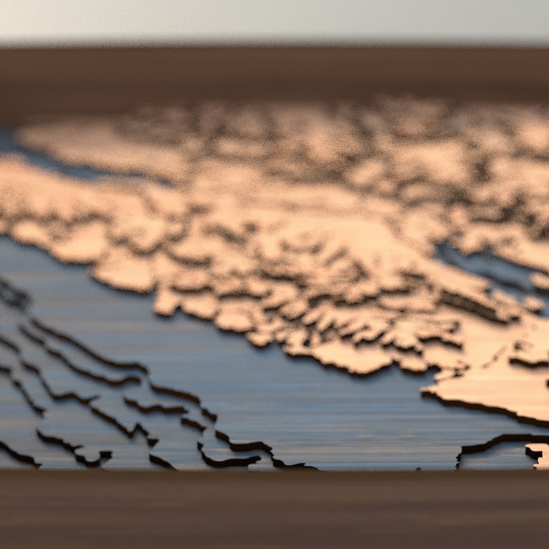 3D Laser Cut Topographic Map of Vancouver Island | Etsy