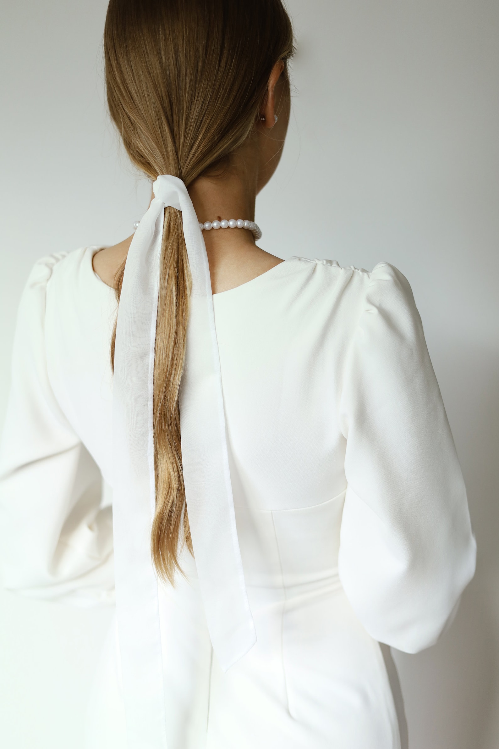 Bridal White Hair Ribbon Chiffon Hair Ribbon for Bride Boho Hair ...