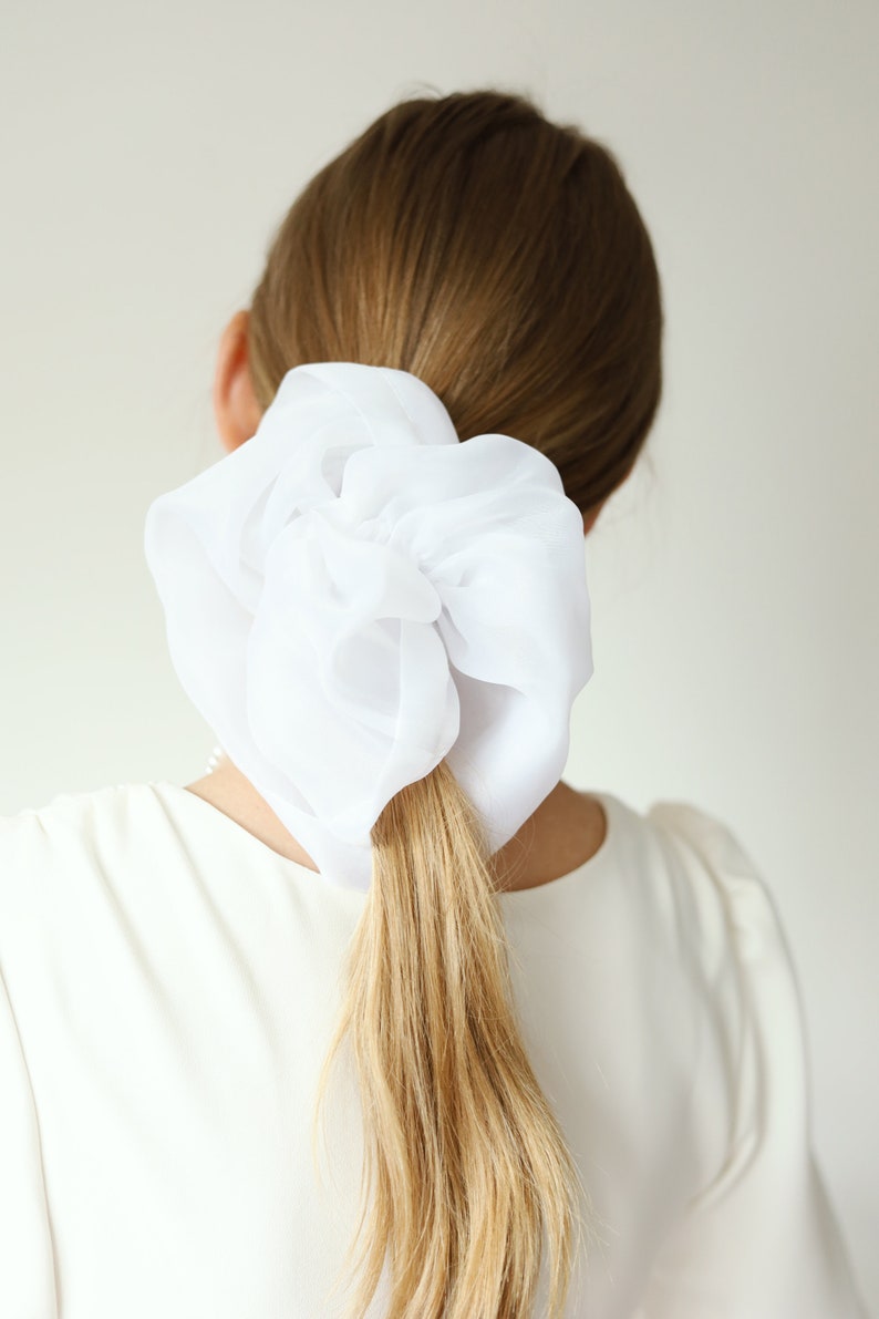 Puff Wedding Scrunchy for Bride White Bridal Scrunchie From - Etsy