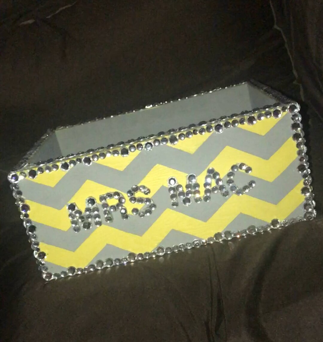 Chevron Bedazzled Storage Bin for Her - Etsy