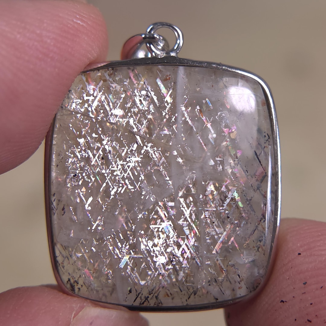 Australian Rainbow Lattice Sunstone Pendant 28 X 23mm A4306 - Etsy