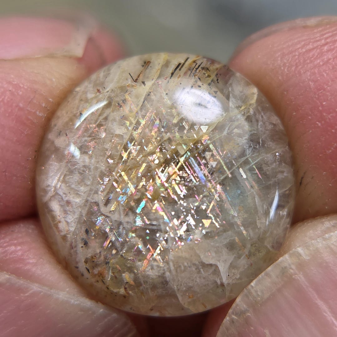 Australian Rainbow Lattice Sunstone Cabochon 16 X 4 Mm A4173 - Etsy