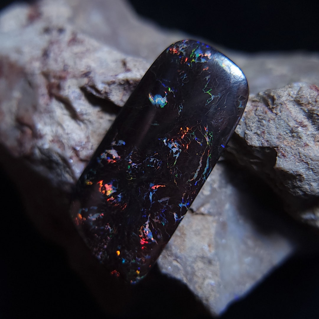 Black Matrix Boulder Opal Cabochon 32x15mm A3059 - Etsy