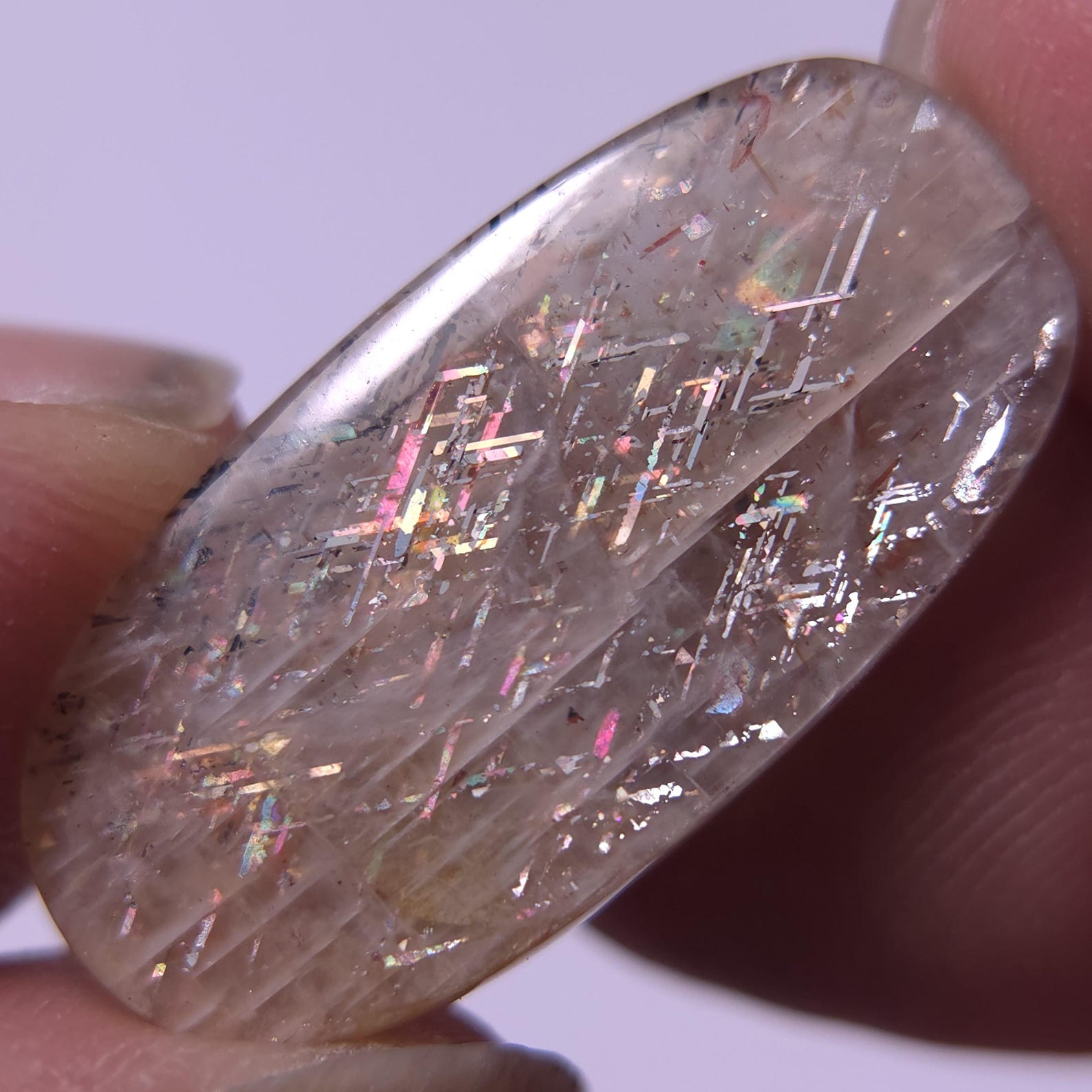 Australian Rainbow Lattice Sunstone Cabochon 27 X 13 Mm A3235 - Etsy