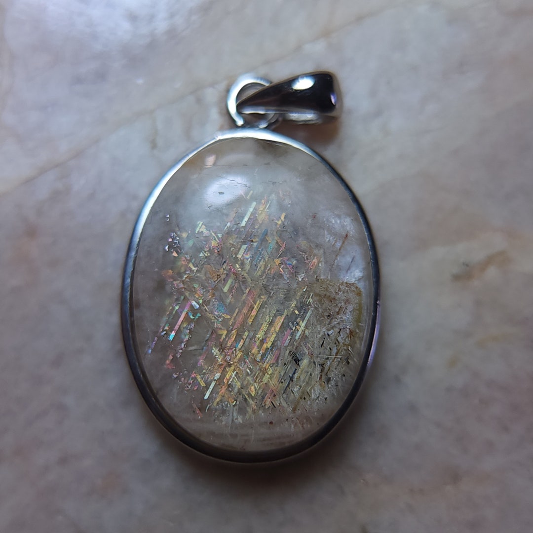 Australian Rainbow Lattice Sunstone Pendant 24 X 16mm A4258 - Etsy