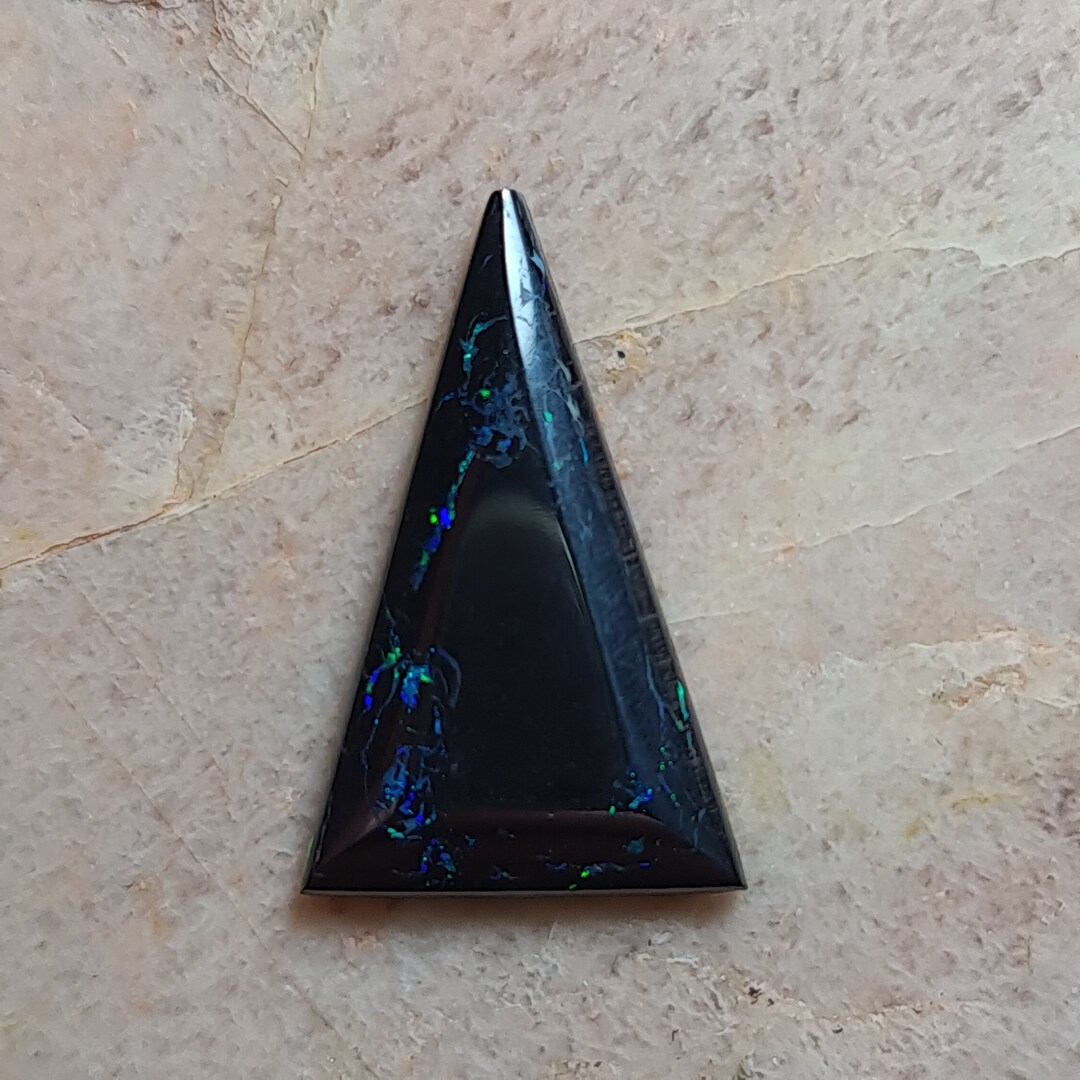 Black Matrix Boulder Opal Triangle Cabochon 28x17mm A1029 - Etsy
