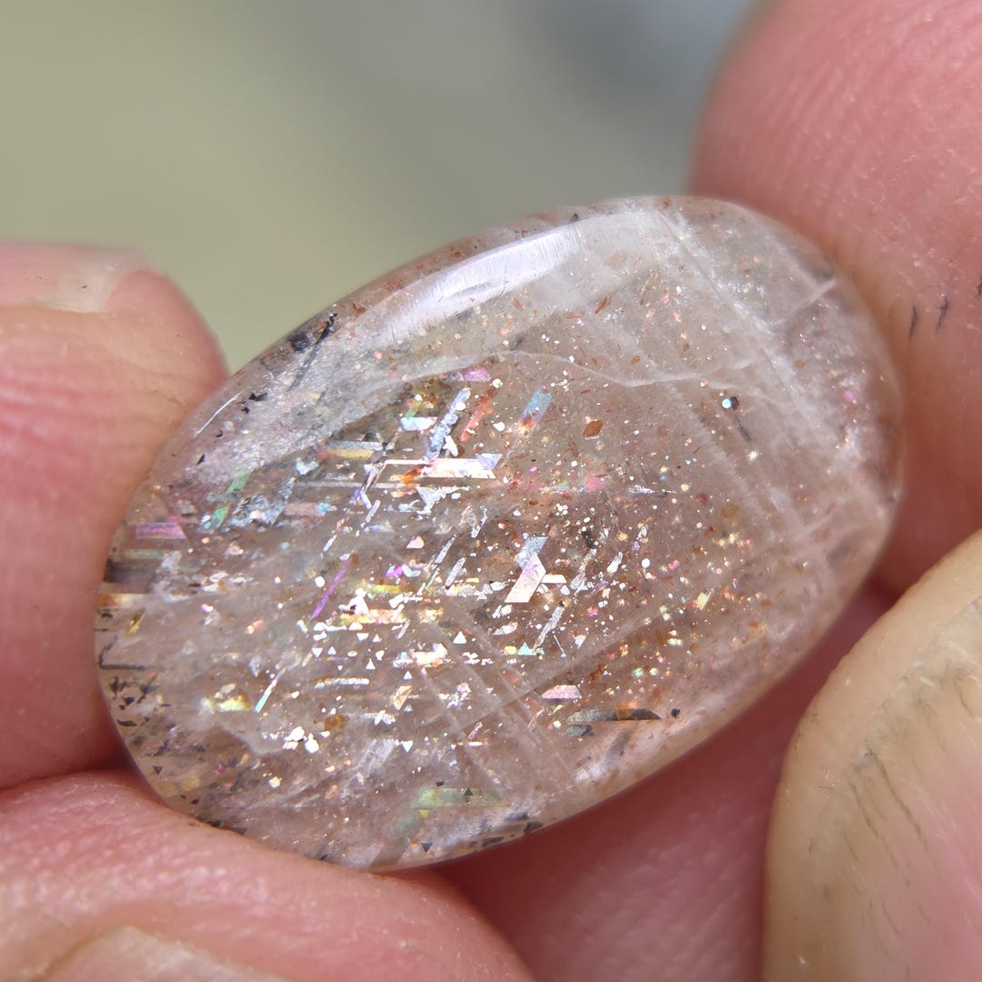 Australian Rainbow Lattice Sunstone Cabochon 18 X 12 Mm A4181 - Etsy