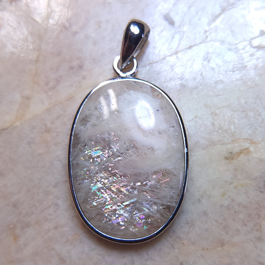 Australian Rainbow Lattice Sunstone Pendant 28x 17mm A4269 - Etsy