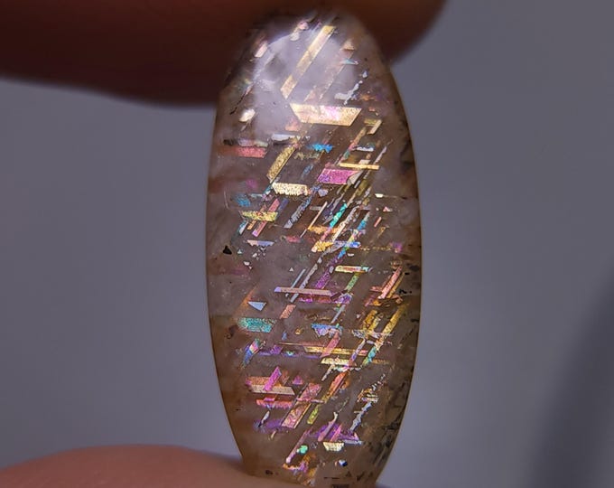 Australian Rainbow Lattice Sunstone Cabochon 20x8 Mm A4966 - Etsy