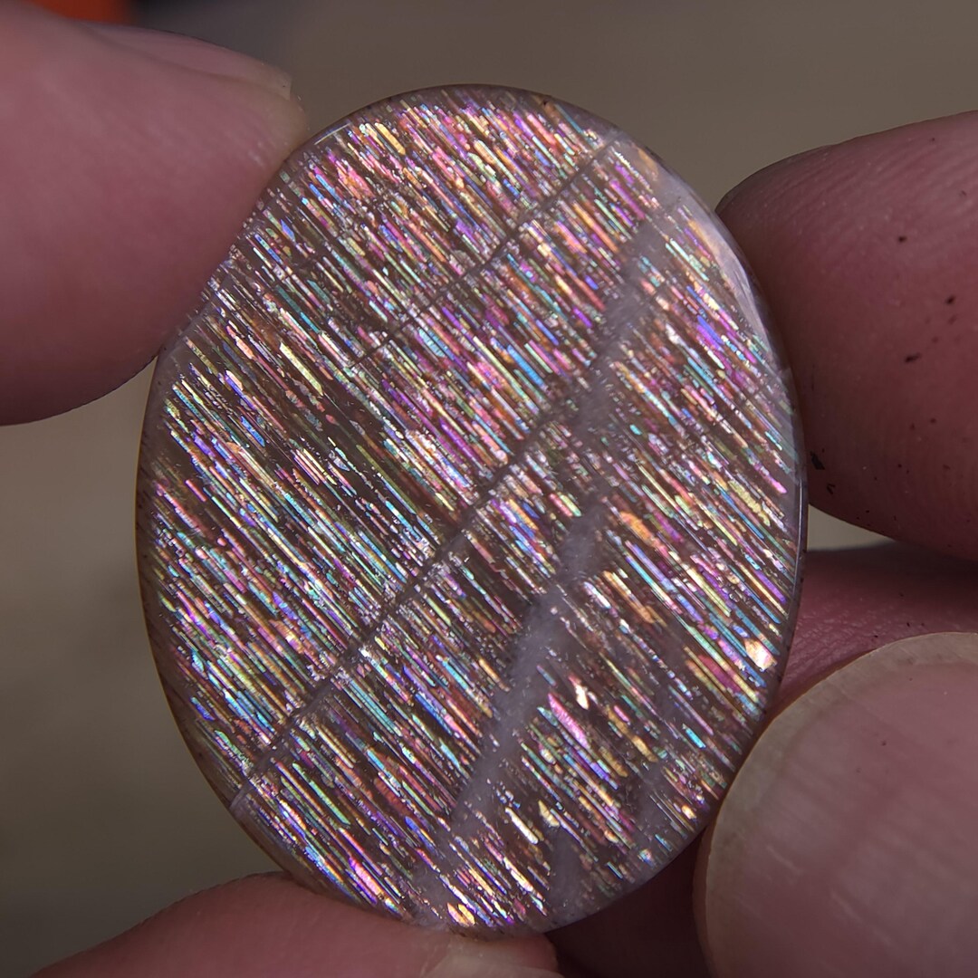 Rainbow Meteor Shower Sunstone Cabochon 35 X 28mm A4310 - Etsy
