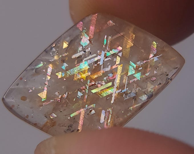 Australian Rainbow Lattice Sunstone Cabochon 16x10mm A4803 - Etsy