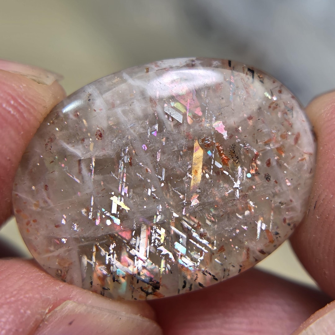 Australian Rainbow Lattice Sunstone Cabochon 24 X 18mm A4183 - Etsy