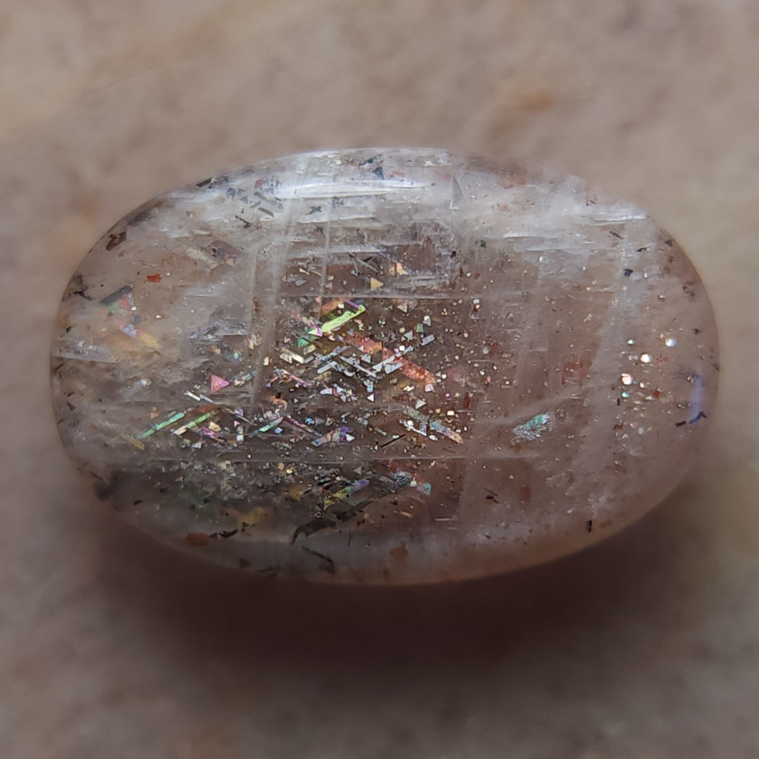 Australian Rainbow Lattice Sunstone Cabochon 18 X 12 Mm A4181 - Etsy