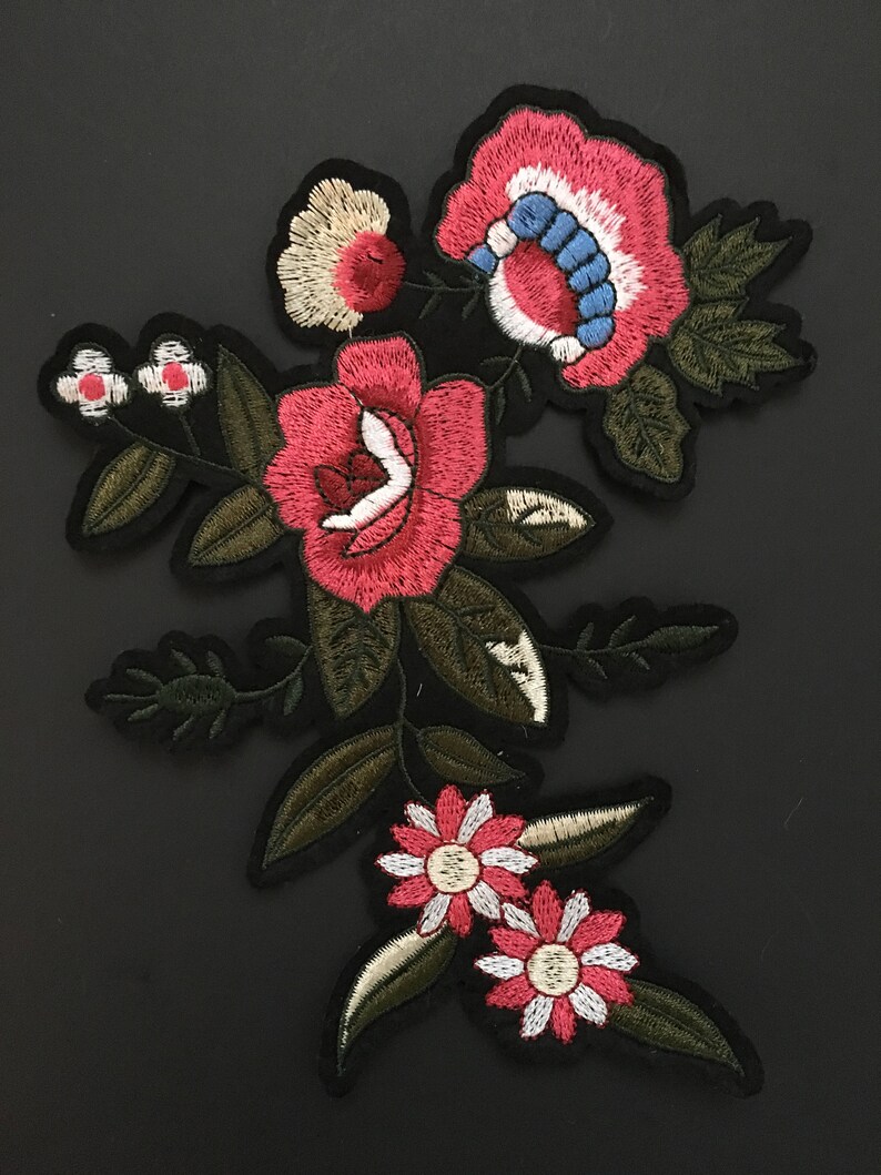 Iron on patch-Embroidery Patch-Patches-Gucci style patch-Rose | Etsy