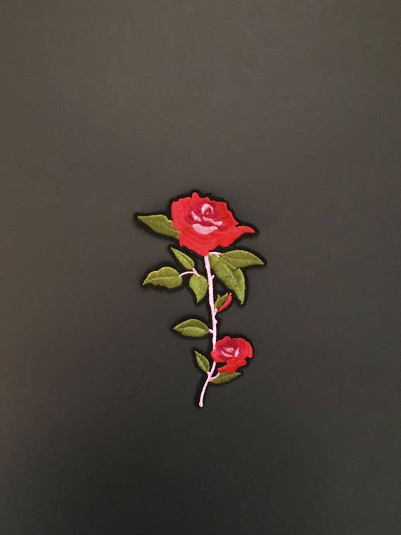 Iron on patch-Embroidery Patch-Gucci Style Patch-Patches-Rose | Etsy