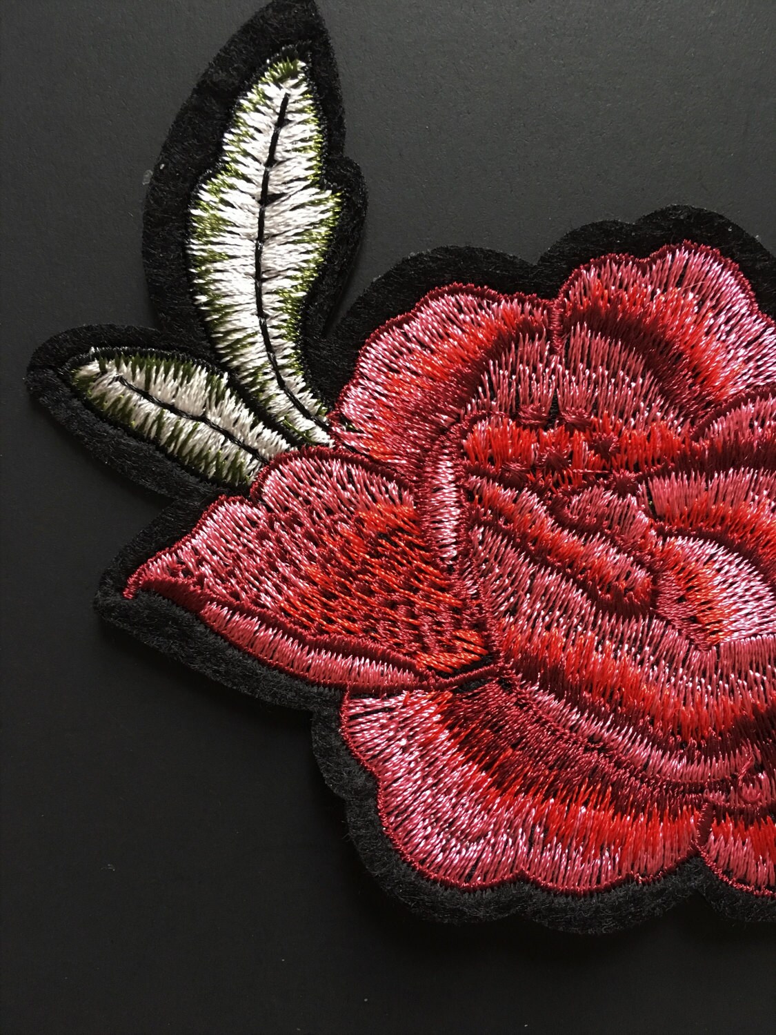 Iron on patch-Embroidery Patch-Gucci Style Patch-Patches-Rose | Etsy