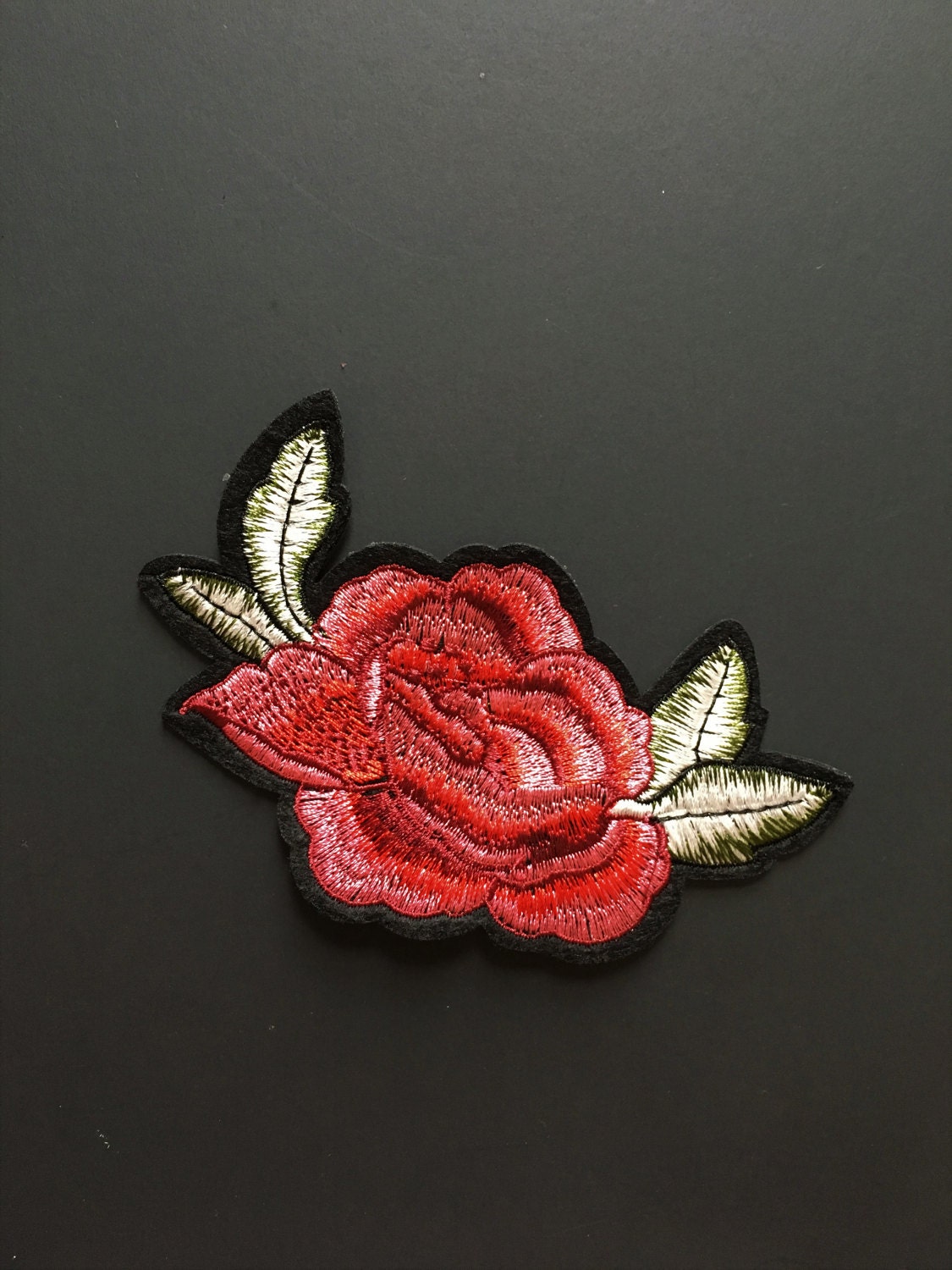 Iron on patch-Embroidery Patch-Gucci Style Patch-Patches-Rose | Etsy