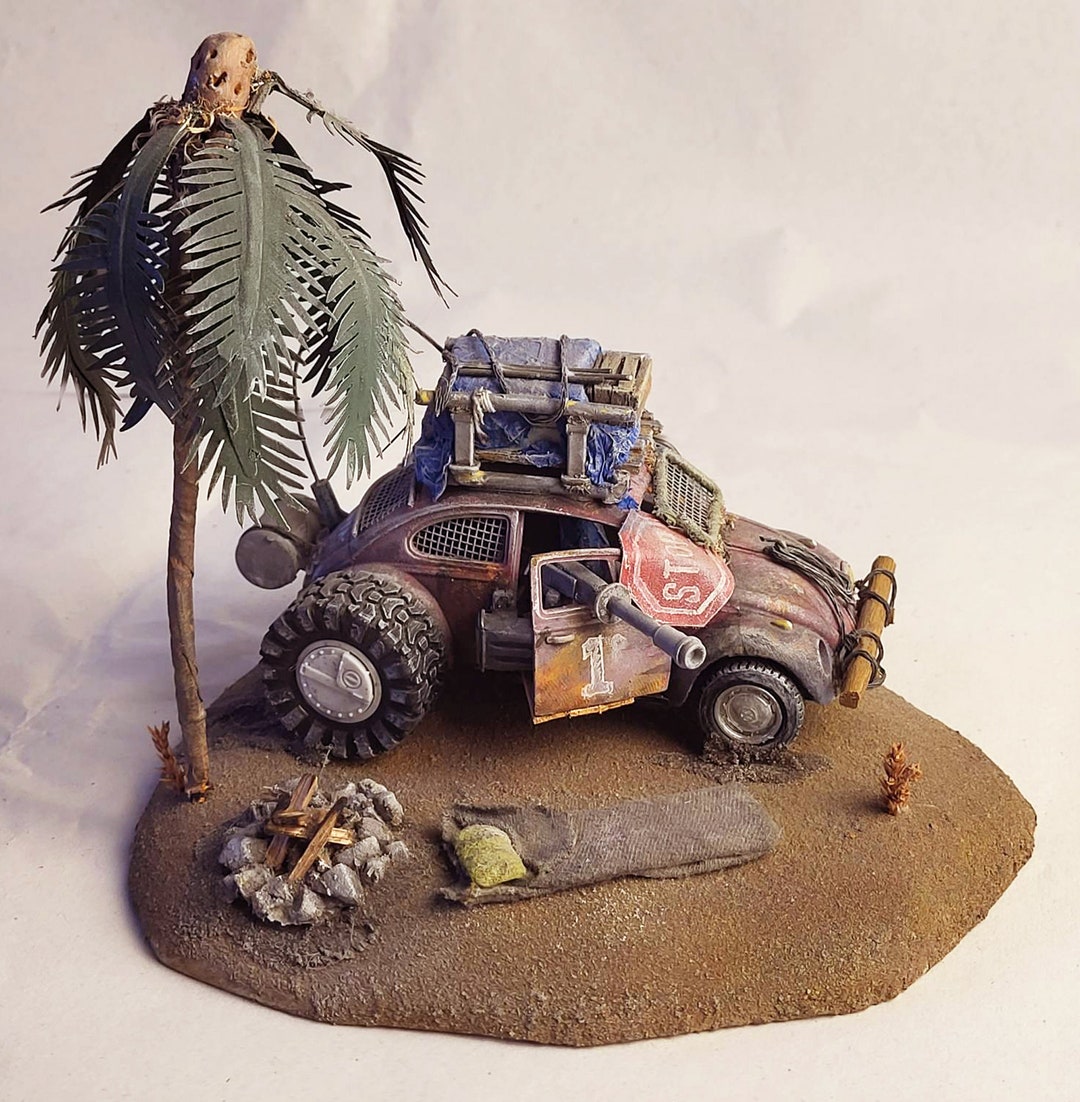 Miniature Post Apocalypse Diorama Cyber Punk Volkswagen Beetle Mad Max ...