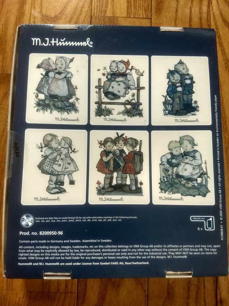 Pfaff M.J. Hummel Friendship 384 Multi-format Embroidery Design Book ...