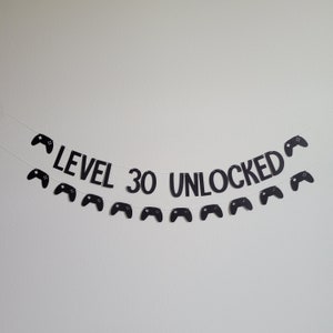 Level 30 Unlocked Gamer Birthday Gaming Birthday Banner - Etsy