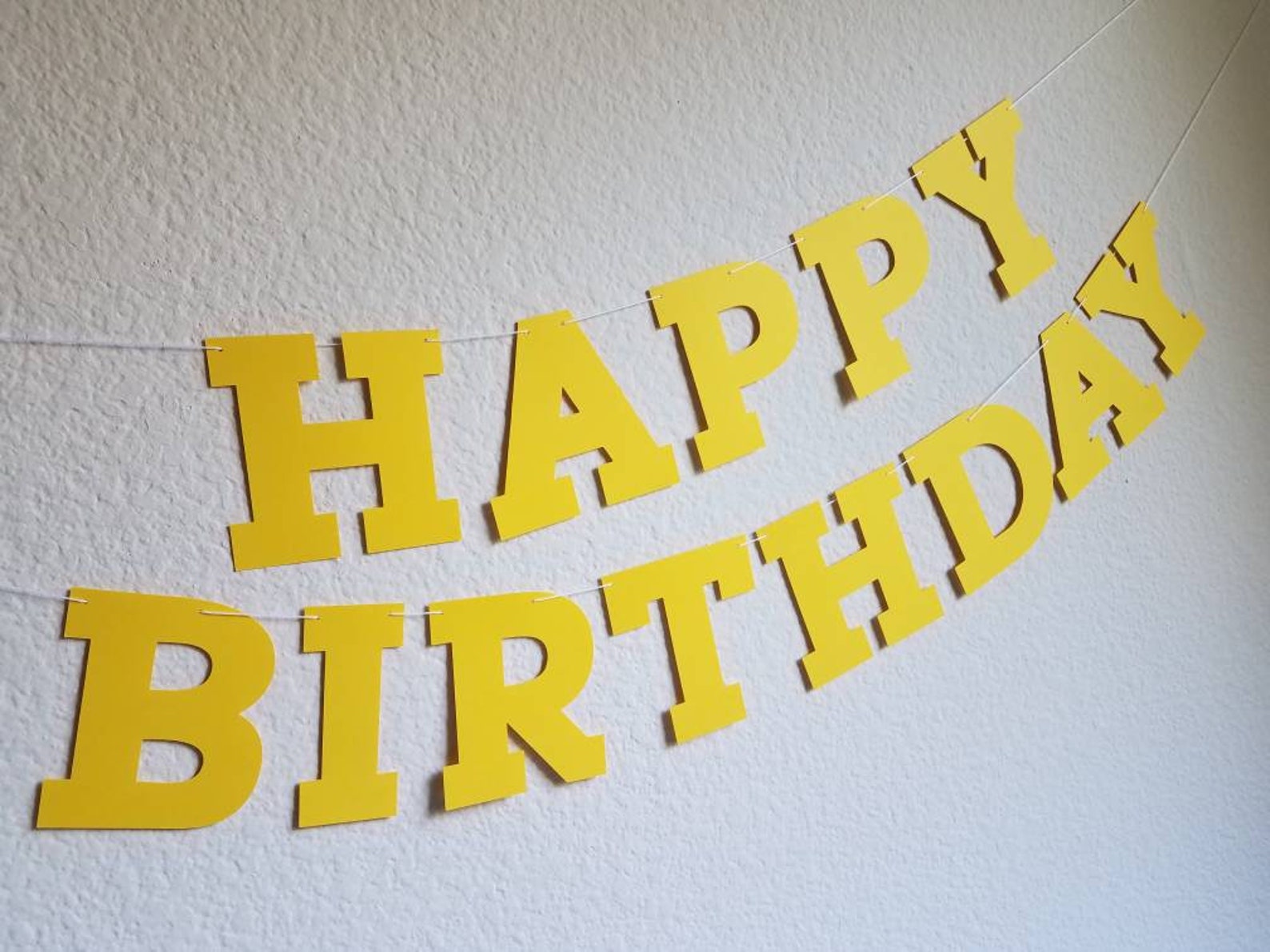 Yellow Happy Birthday Banner Yellow Birthday Banner Yellow | Etsy