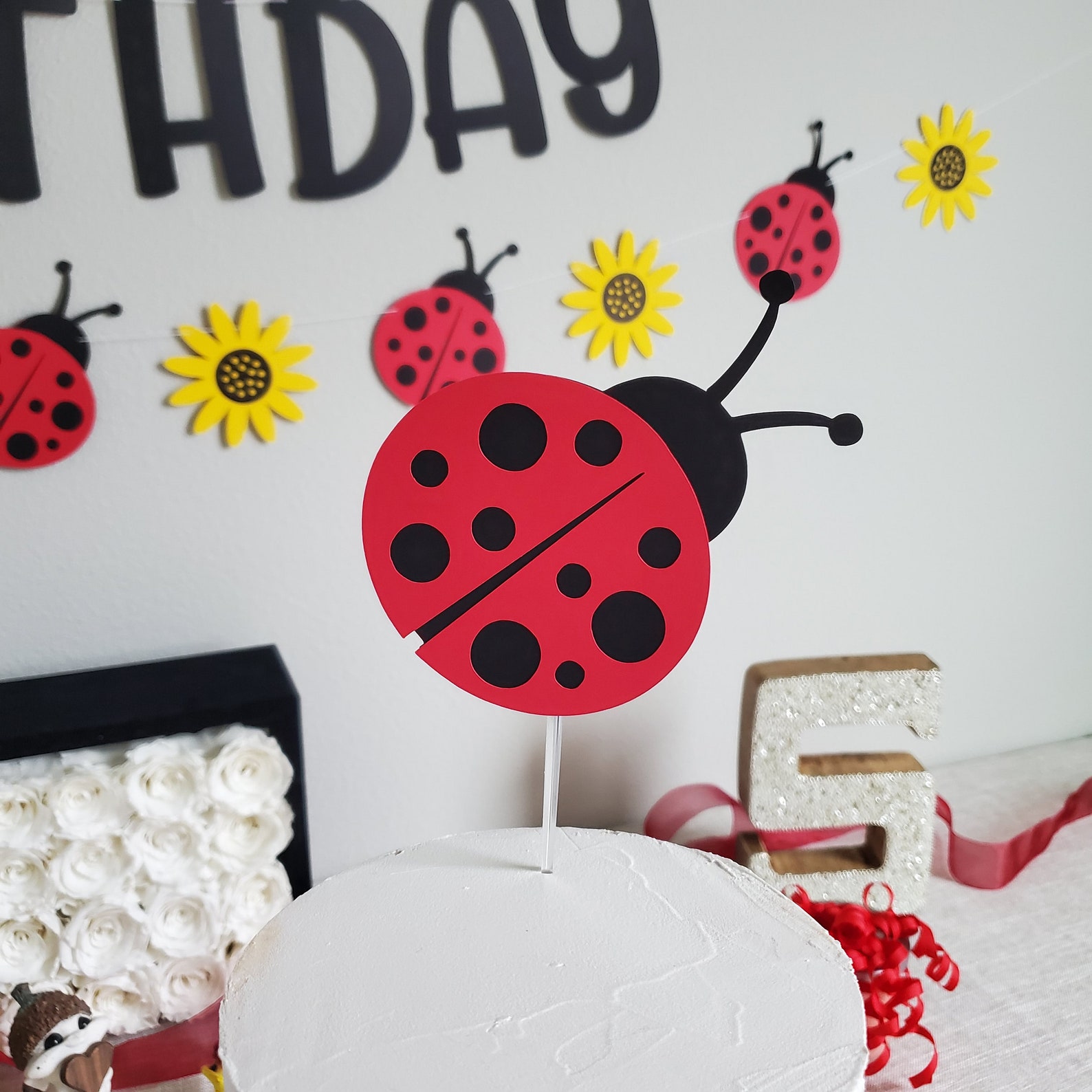 Ladybug Sunflower Birthday Banner Ladybug Banner Ladybugs | Etsy