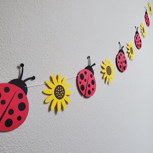 Ladybug Sunflower Birthday Banner, Ladybug Banner, Ladybugs and ...